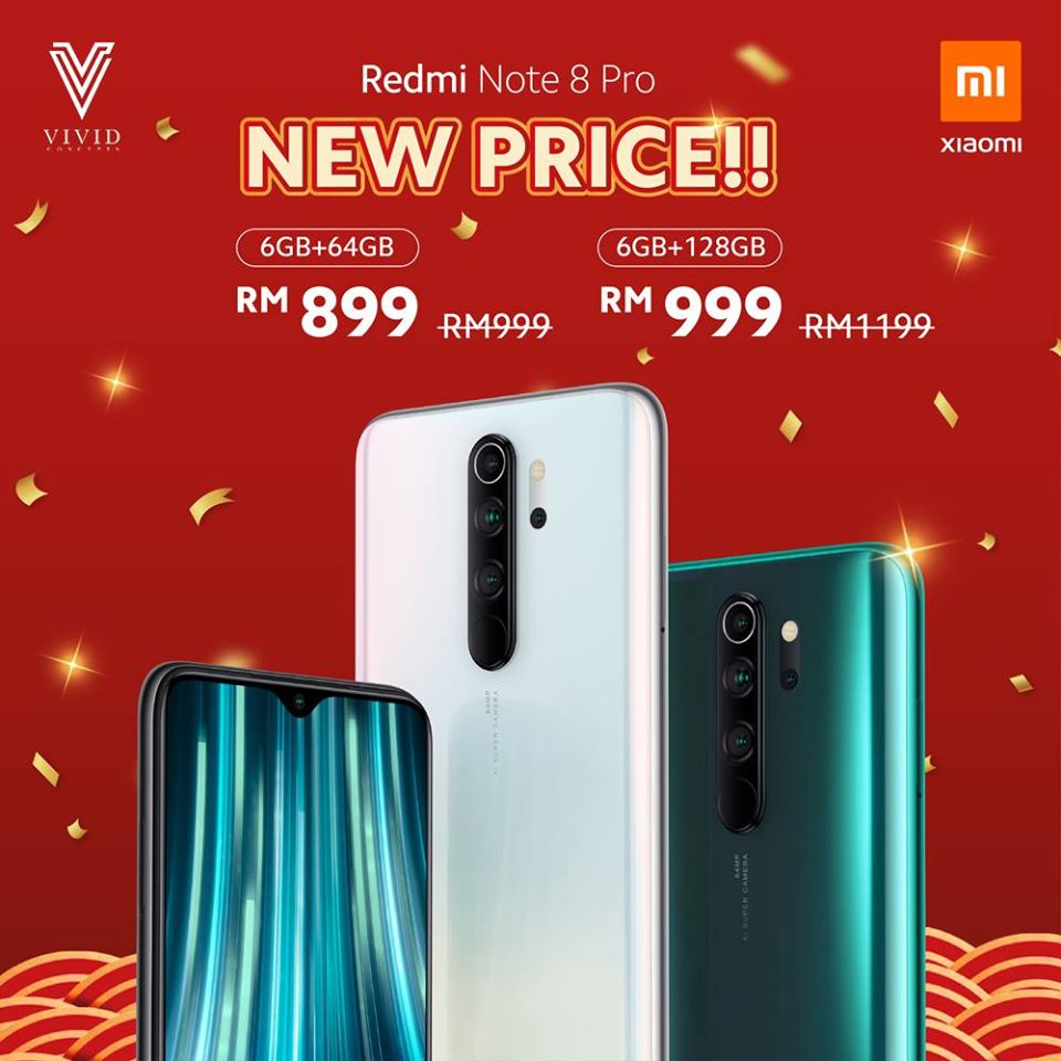Redmi Note 8 Pro价格调整：售RM899起，降幅RM200，还有限时优惠购买Mi Note 10获赠Mi A2 Lite！