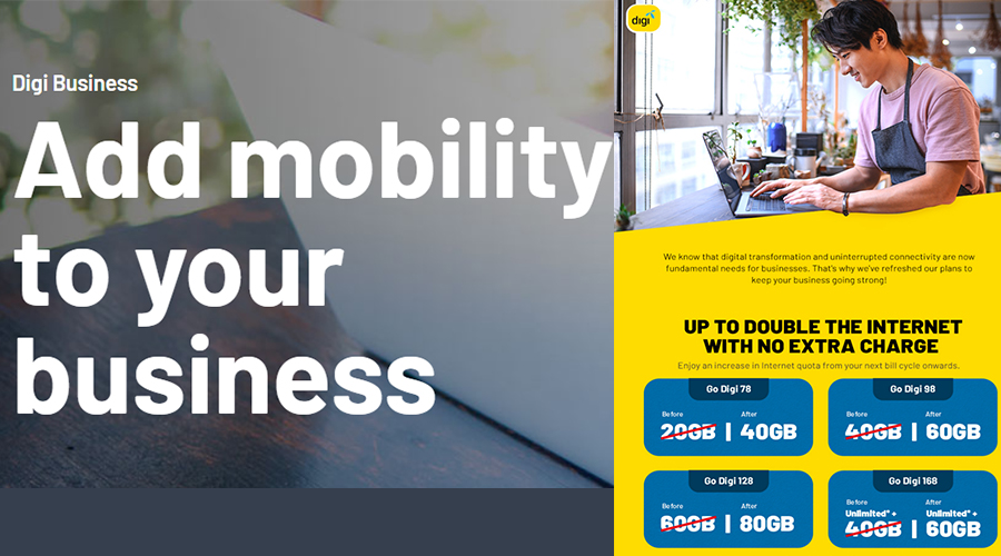 Digi升级所有Go Digi配套上网数据：每月最低RM78就能享有40GB上网数据+无限通话！